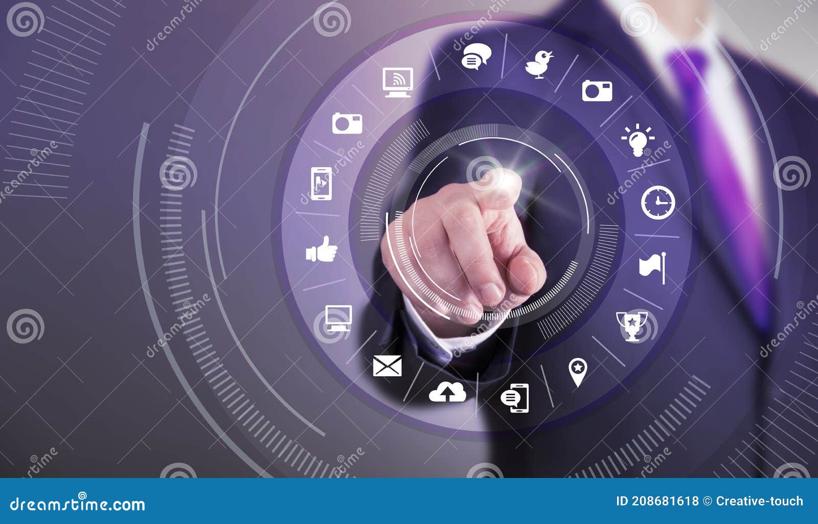 Business Man Touch Screen Concept Internet Stock Photo - Image of ...