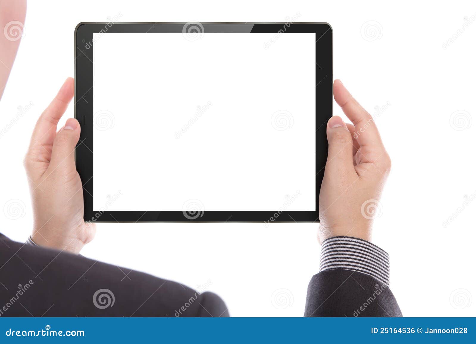 Business Man with Touch Screen Device Stock Photo - Image of corporate ...