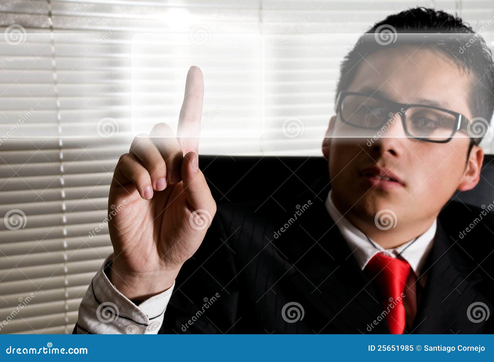 Business Man Touching Digital Screens Stock Image - Image of button ...