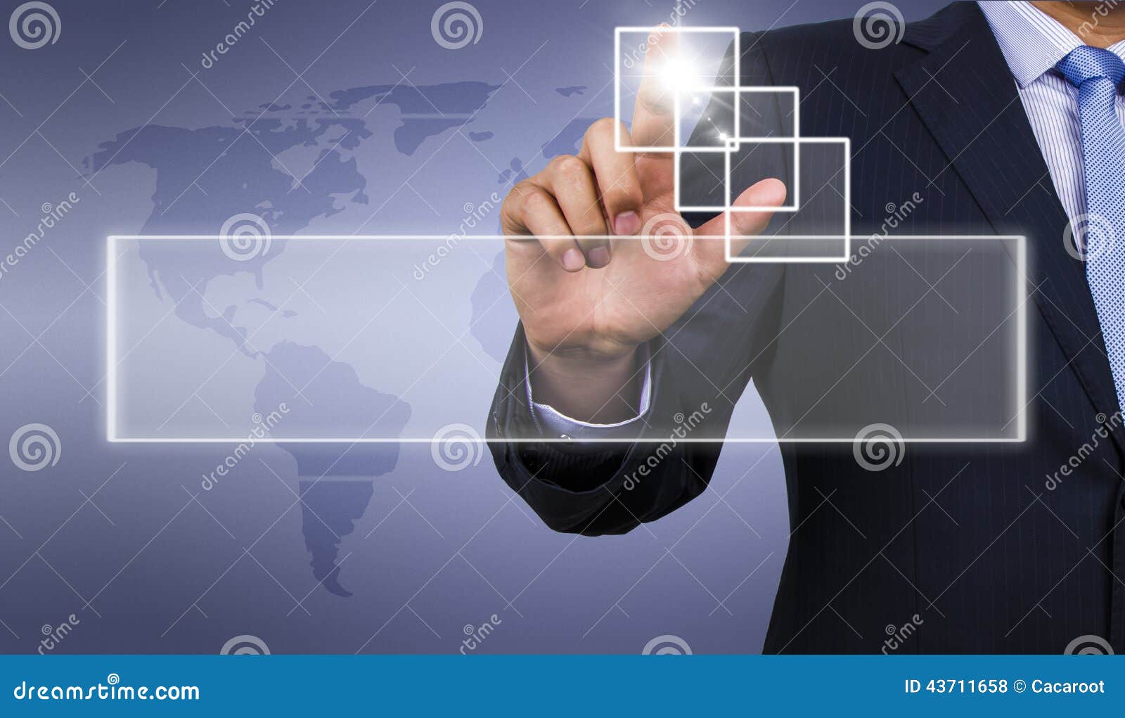 Business Man Touching Display Stock Photo - Image of meeting, modern ...