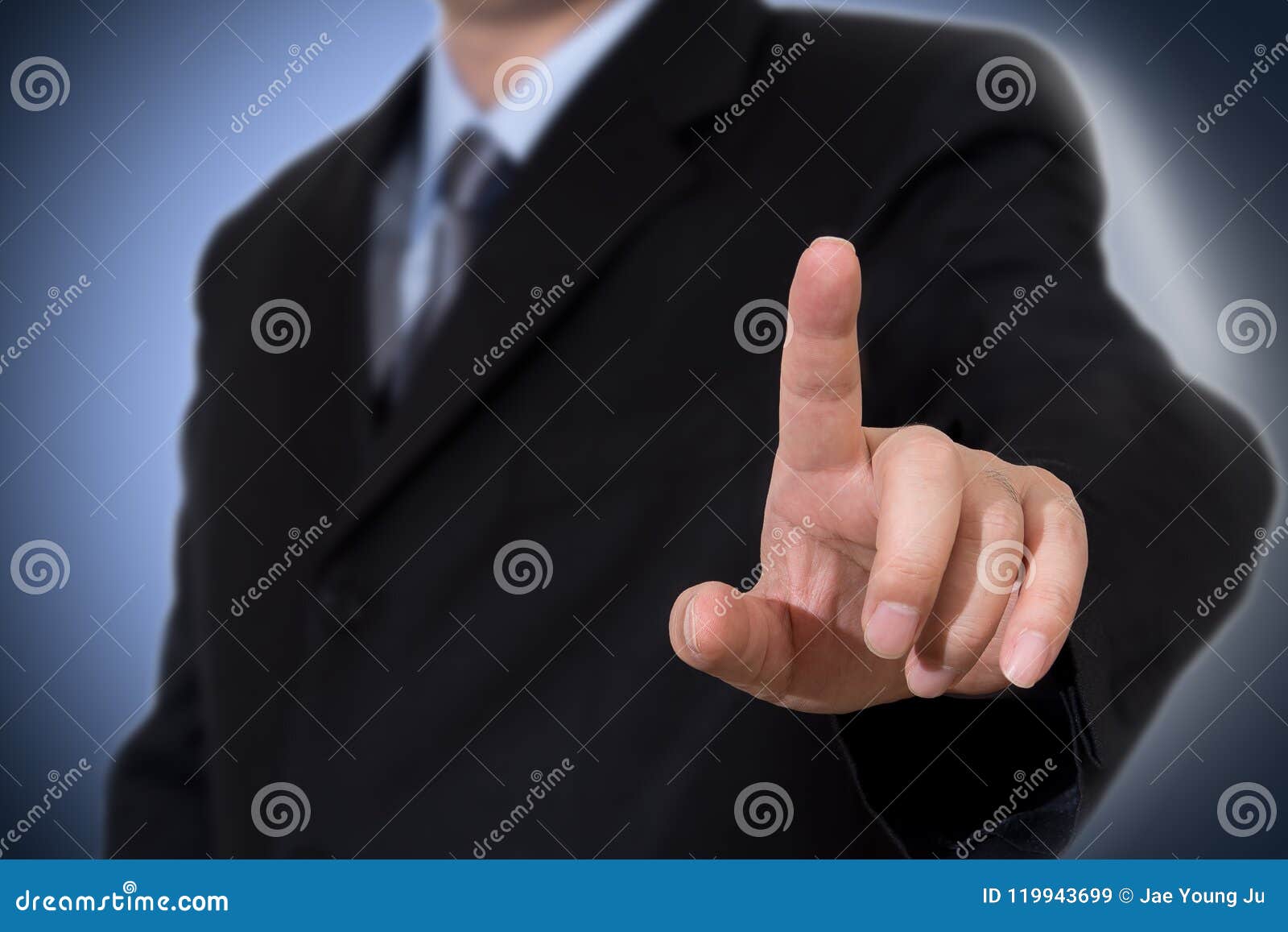 Business Man Touching Imaginary Screen Stock Image - Image of color ...