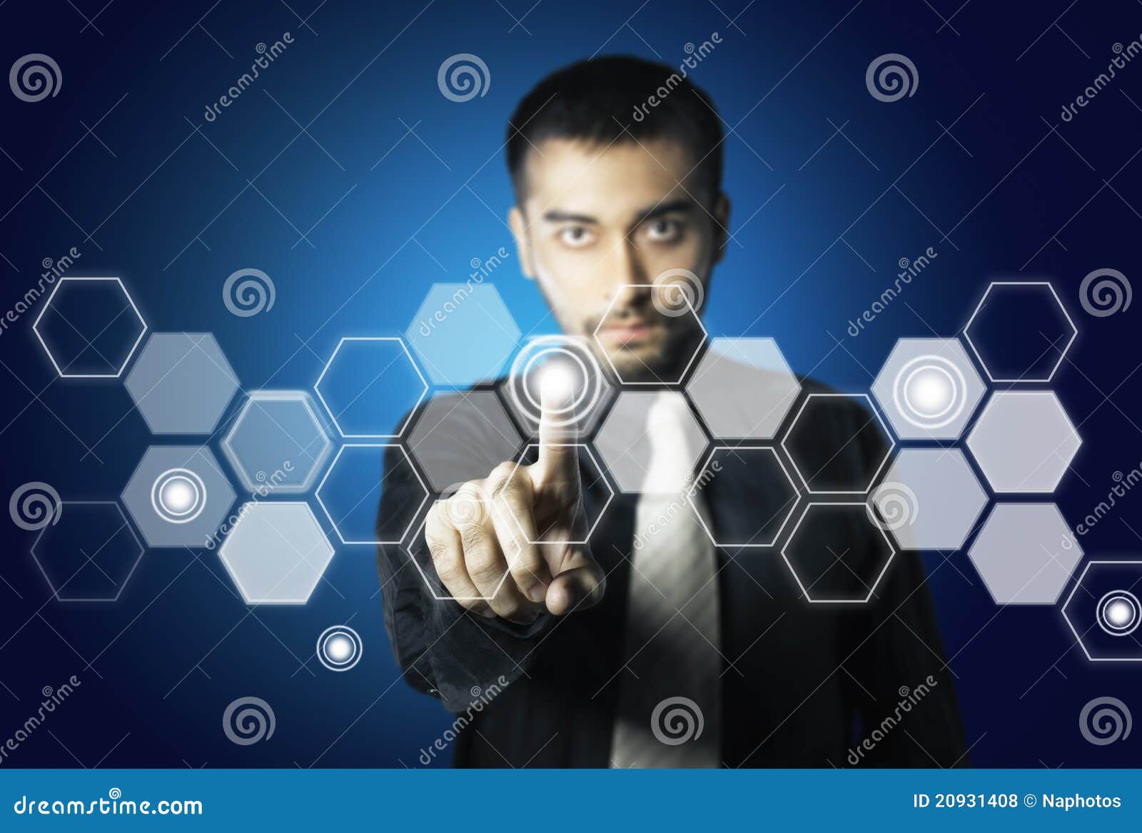 Business Man Touching Screen Stock Photo - Image of finance, board ...