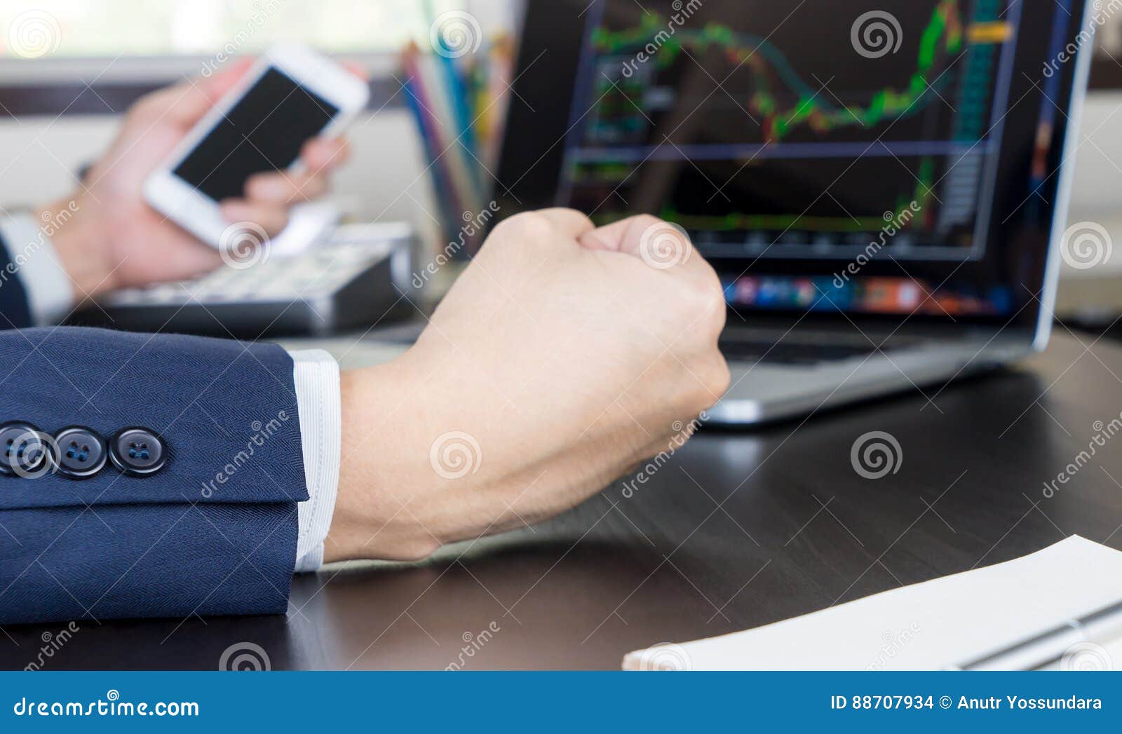 Business Man Trading Stock on Computer Succesfully Stock Photo - Image ...