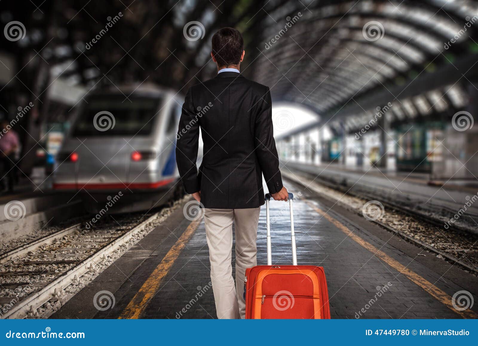 Business Man at the Train Station Stock Photo - Image of studio ...