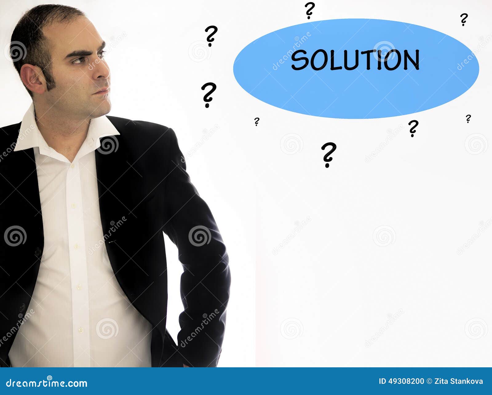 Business Man Trying To Find a Solution Stock Photo - Image of company ...