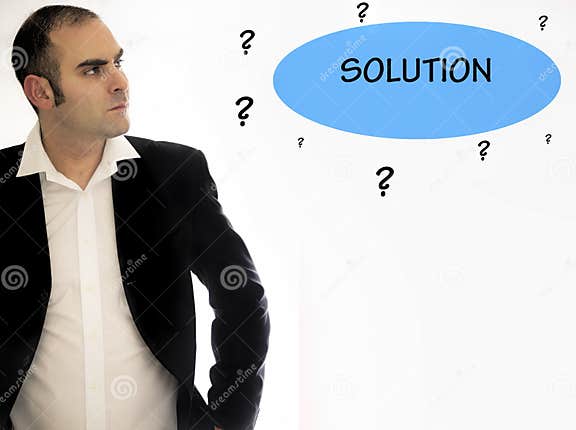 Business Man Trying To Find a Solution Stock Photo - Image of company ...