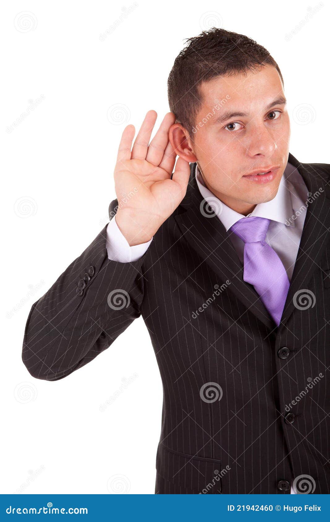 Business Man Trying To Hear Stock Photo - Image of businessman ...