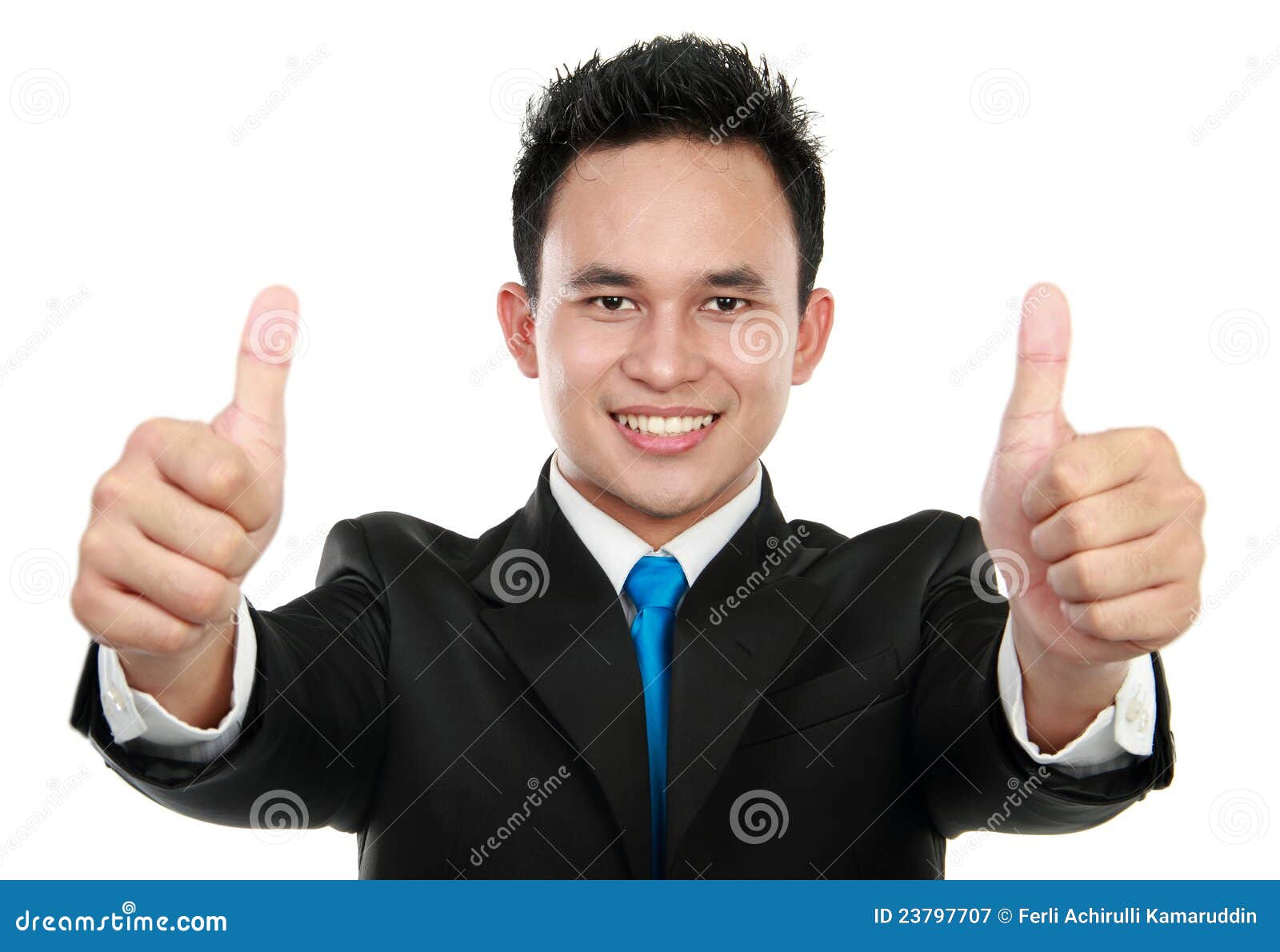 Business Man Two Thumbs Up Sign Stock Image - Image of human, male ...