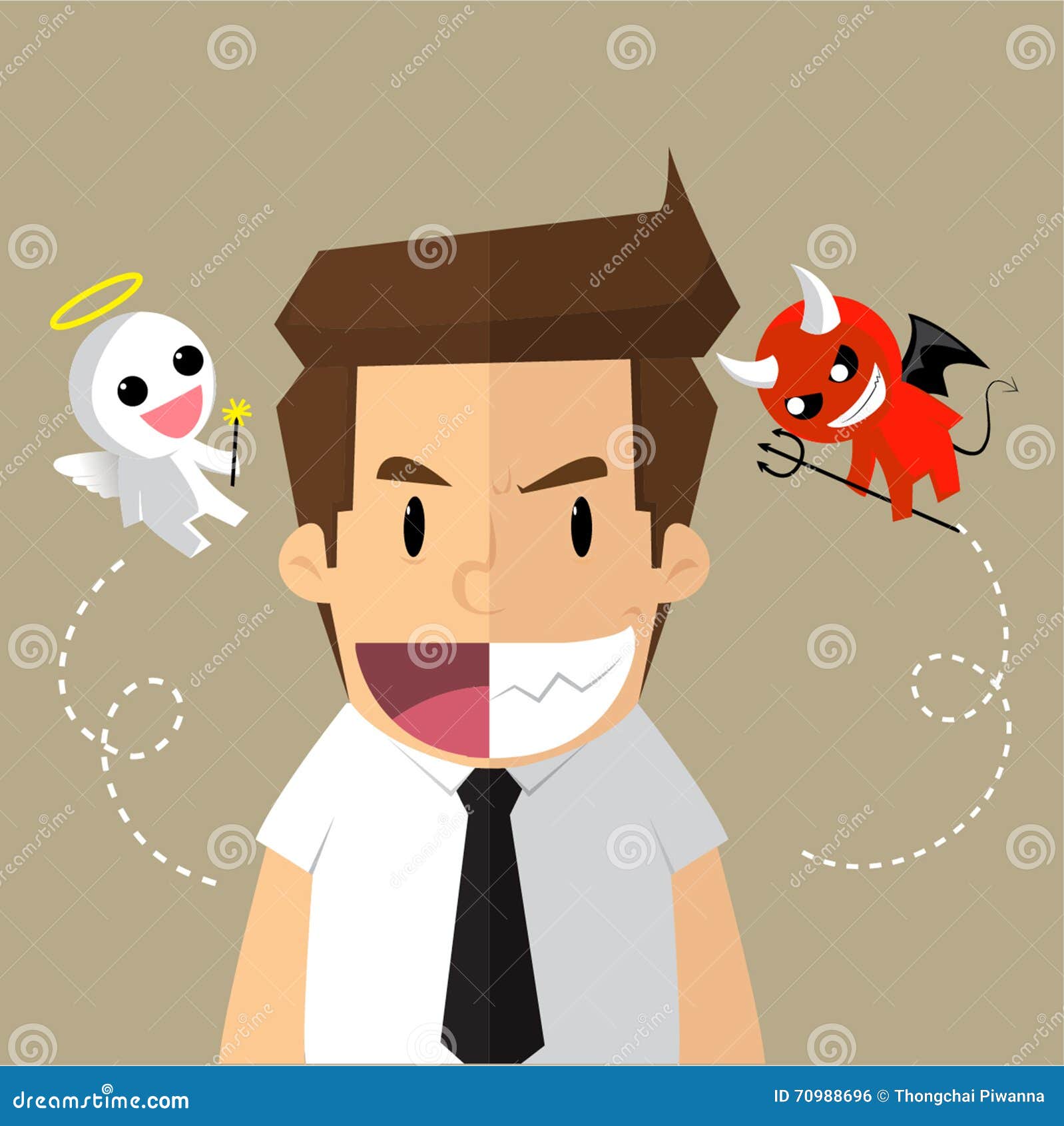 Business Man, Two-timing, Good - Evil Stock Vector - Illustration of ...
