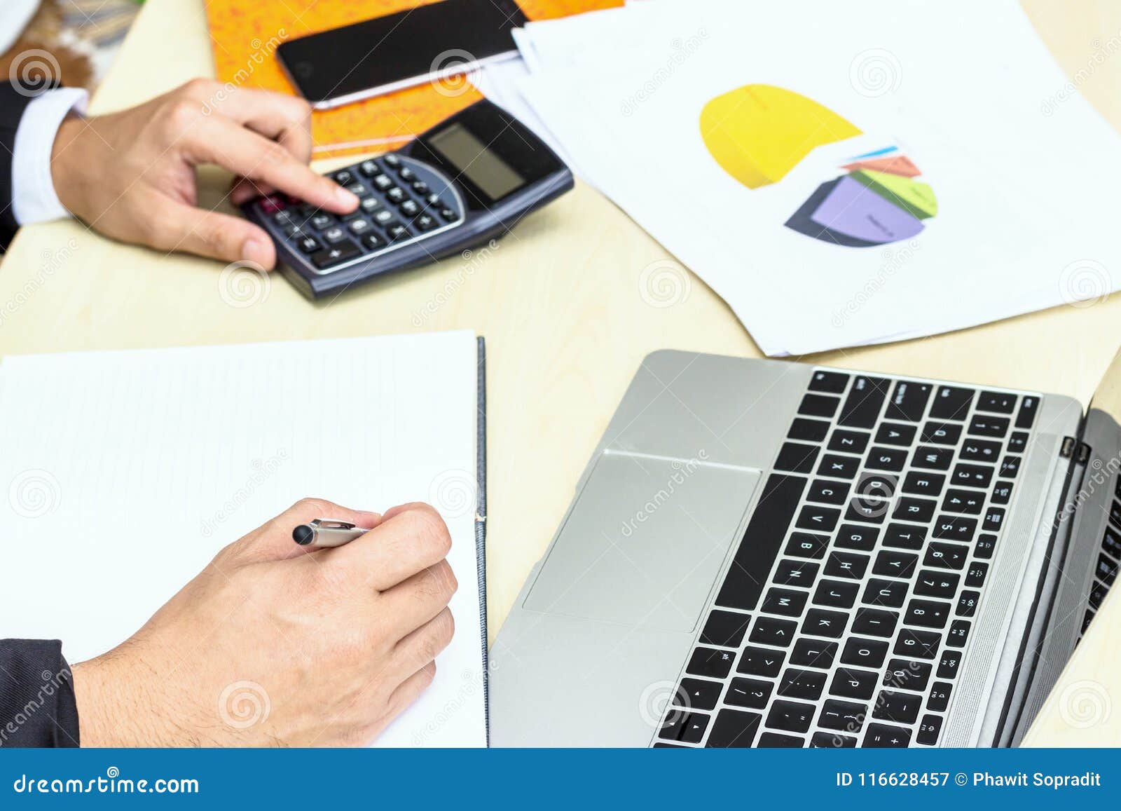 Business Man Type Job on Laptop and Use Internet Stock Image - Image of ...