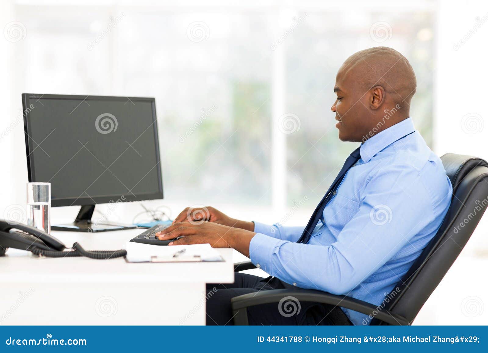 Business man typing stock photo. Image of portrait, executive - 44341788
