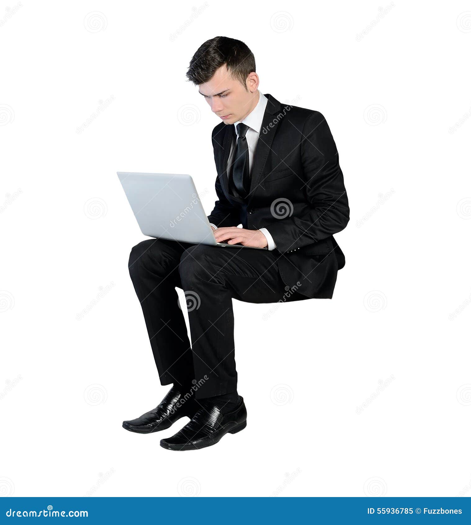 Business man typing laptop stock image. Image of business - 55936785
