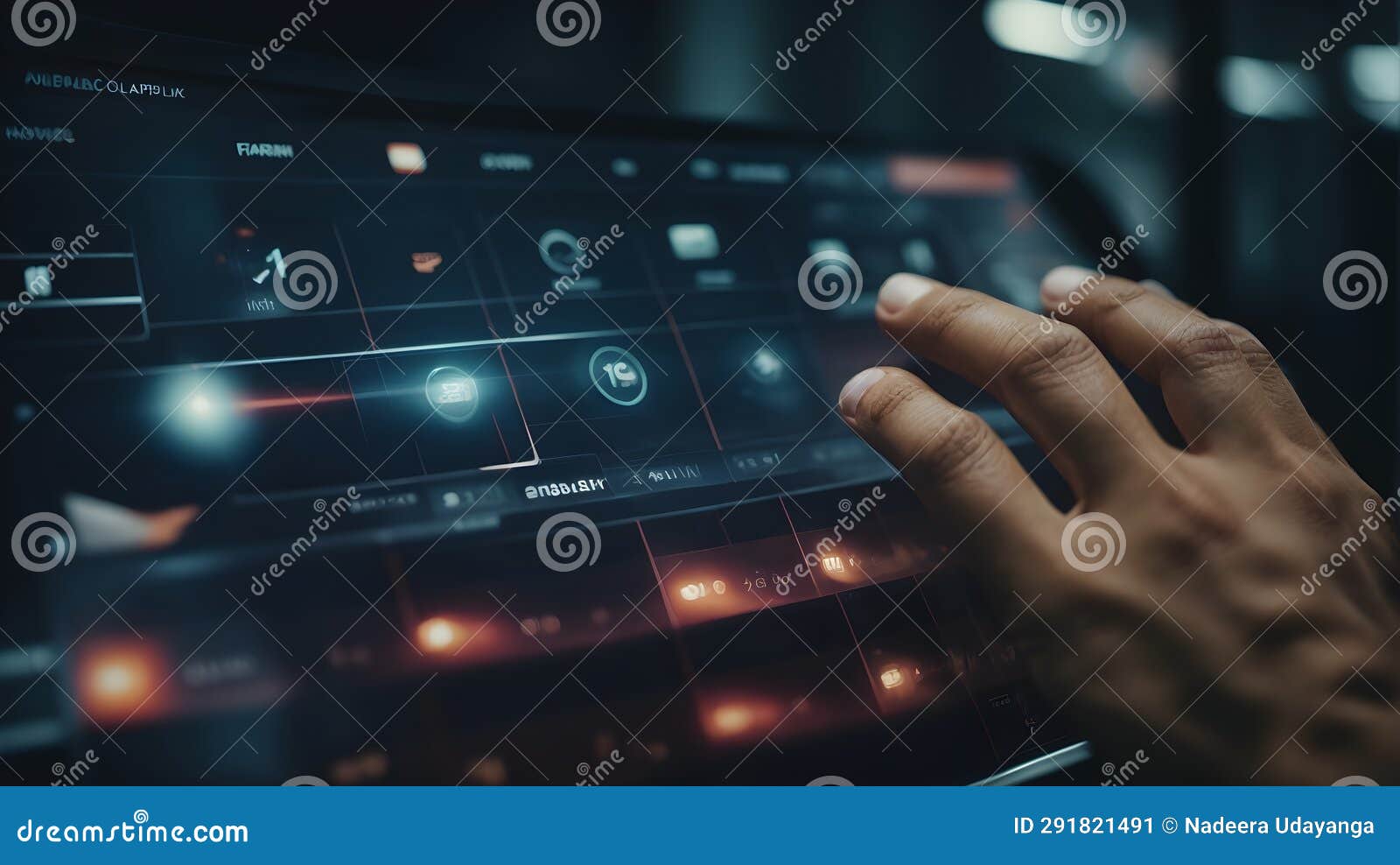 Business Man Typing and Touches a Keyboard Using Digital Technology ...