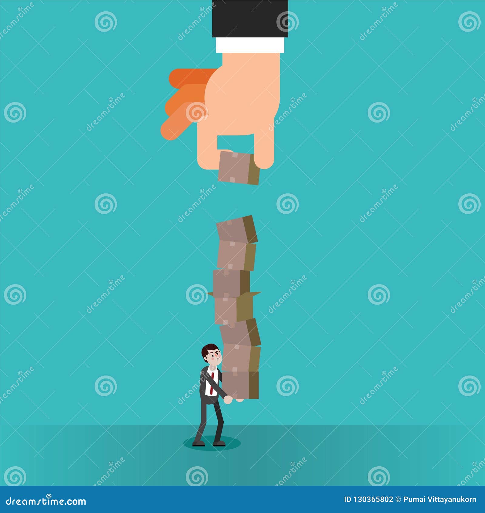 Business Man Under Pressure Stock Vector - Illustration of giving ...