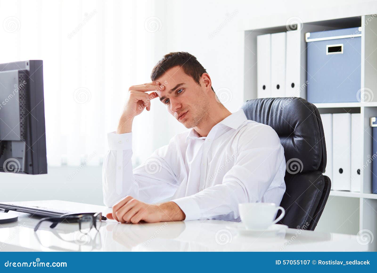 Business man under stress stock image. Image of office - 57055107