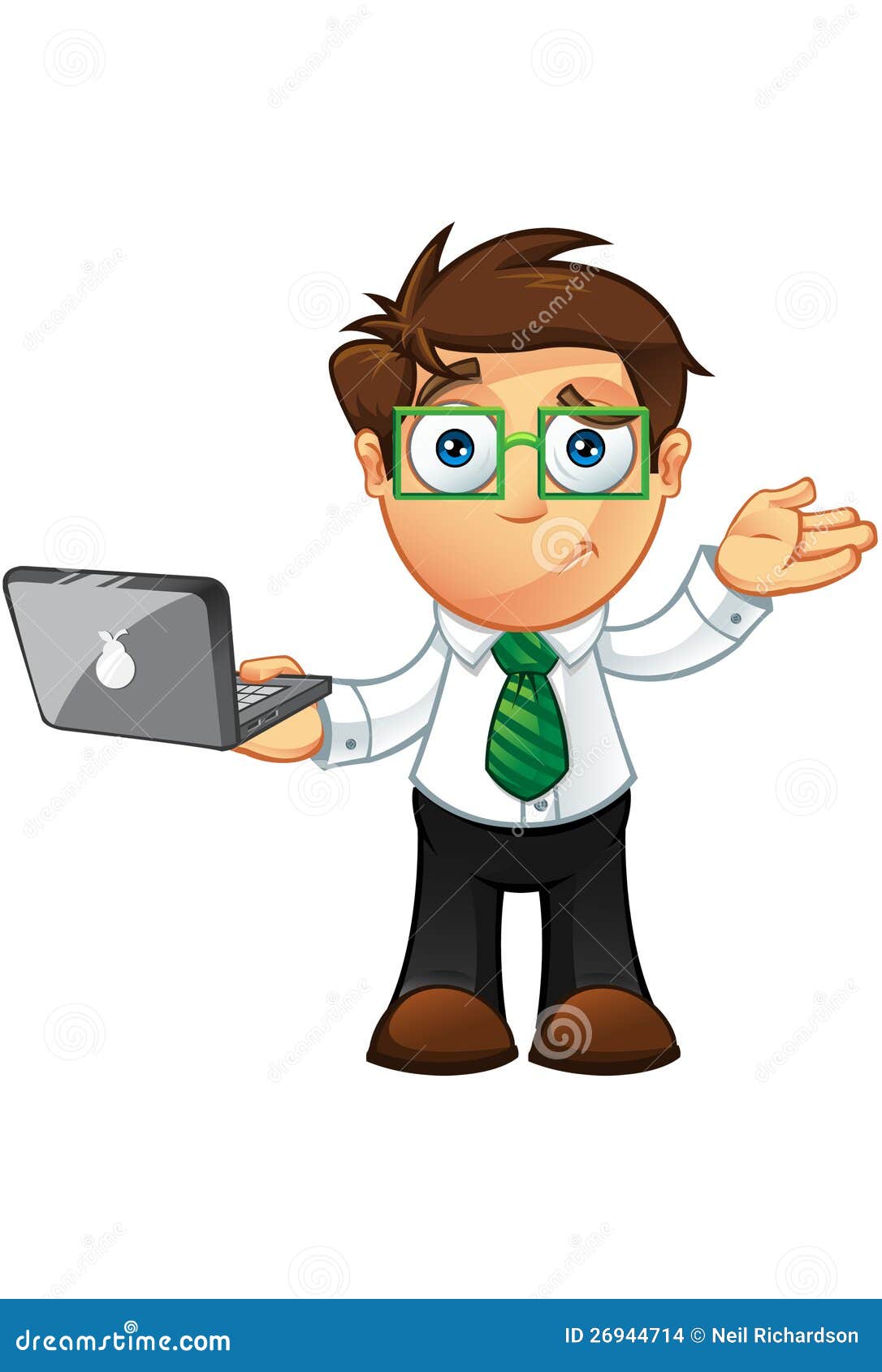Business Man - Unsure with Laptop Stock Vector - Illustration of unsure ...