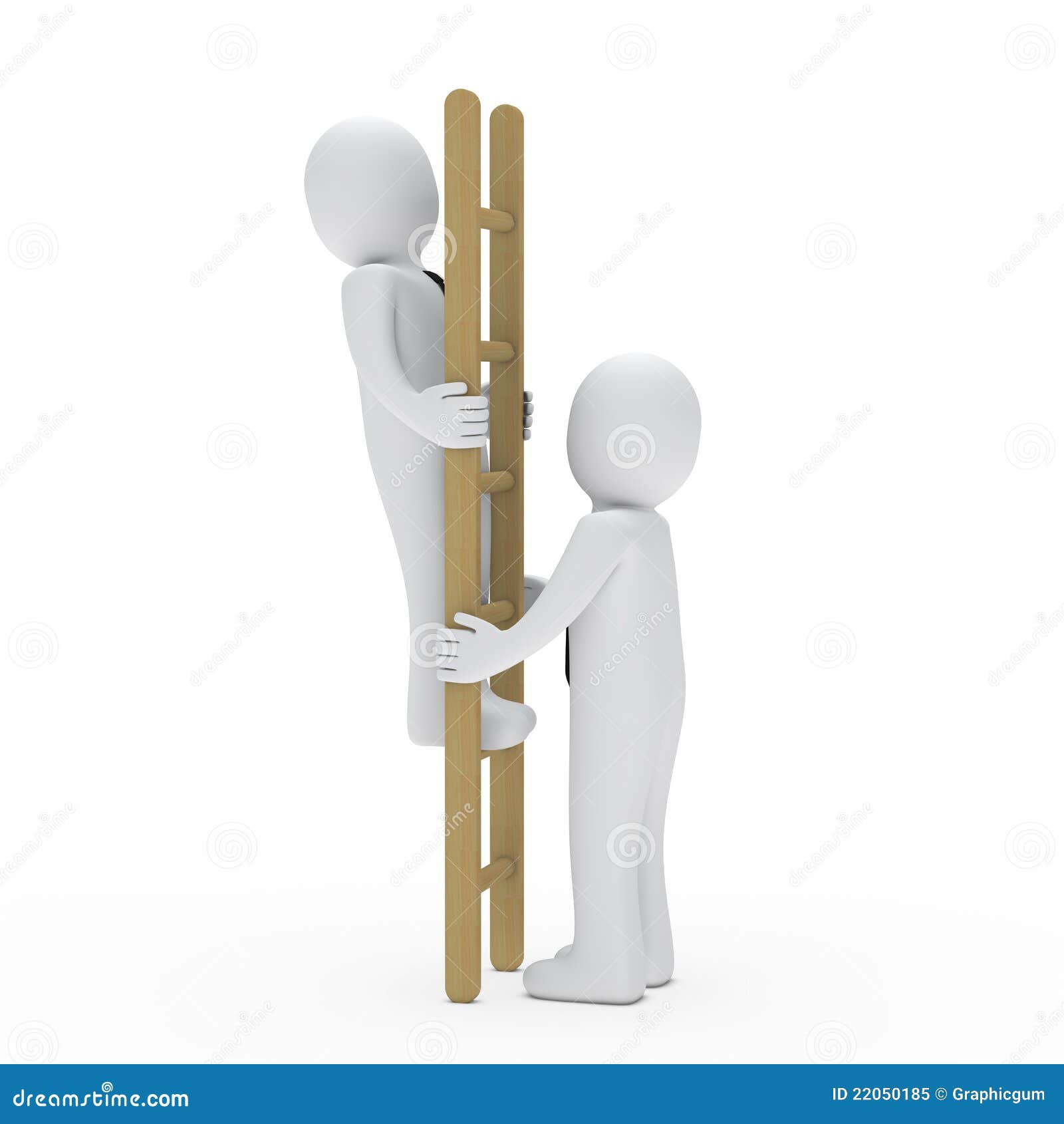 Business Man Up Ladder for Success Stock Illustration - Illustration of ...