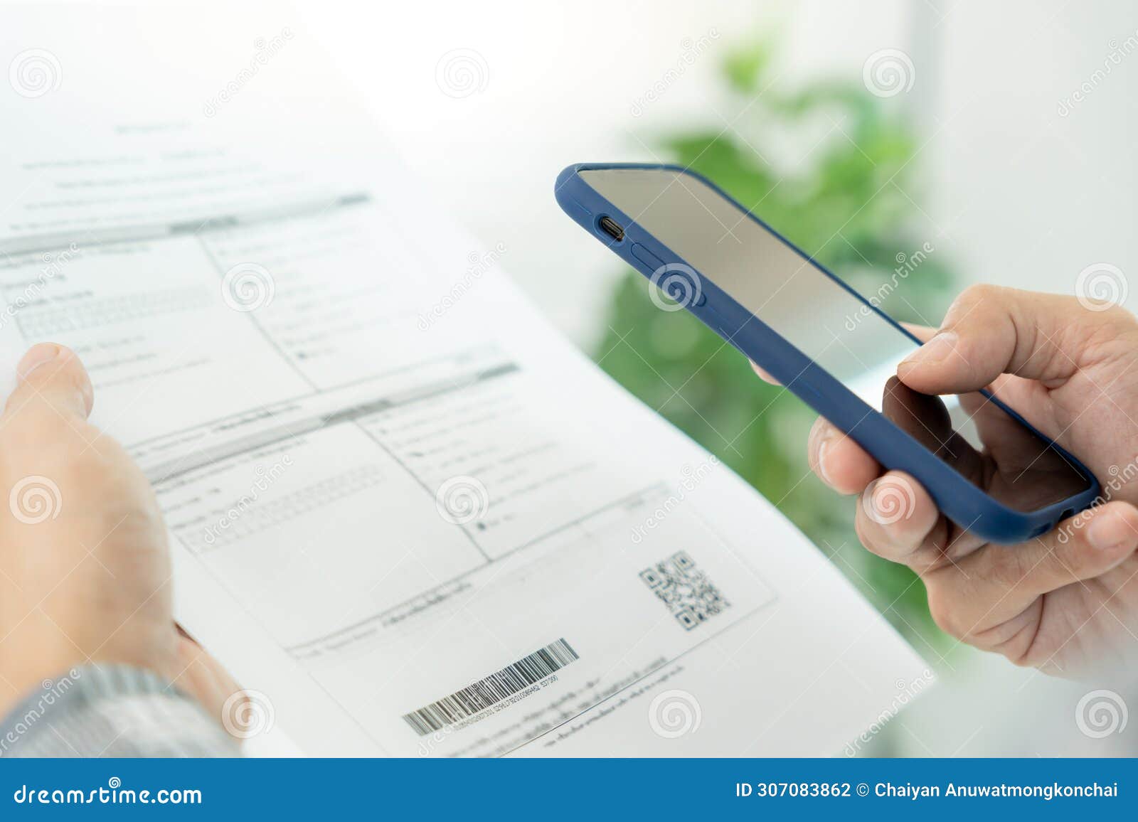 Business Man Use Phone To Scan Barcode or QR Codes To Pay Credit Card ... Business Man Use Phone To Scan Barcode or QR Codes To Pay Credit Card ...