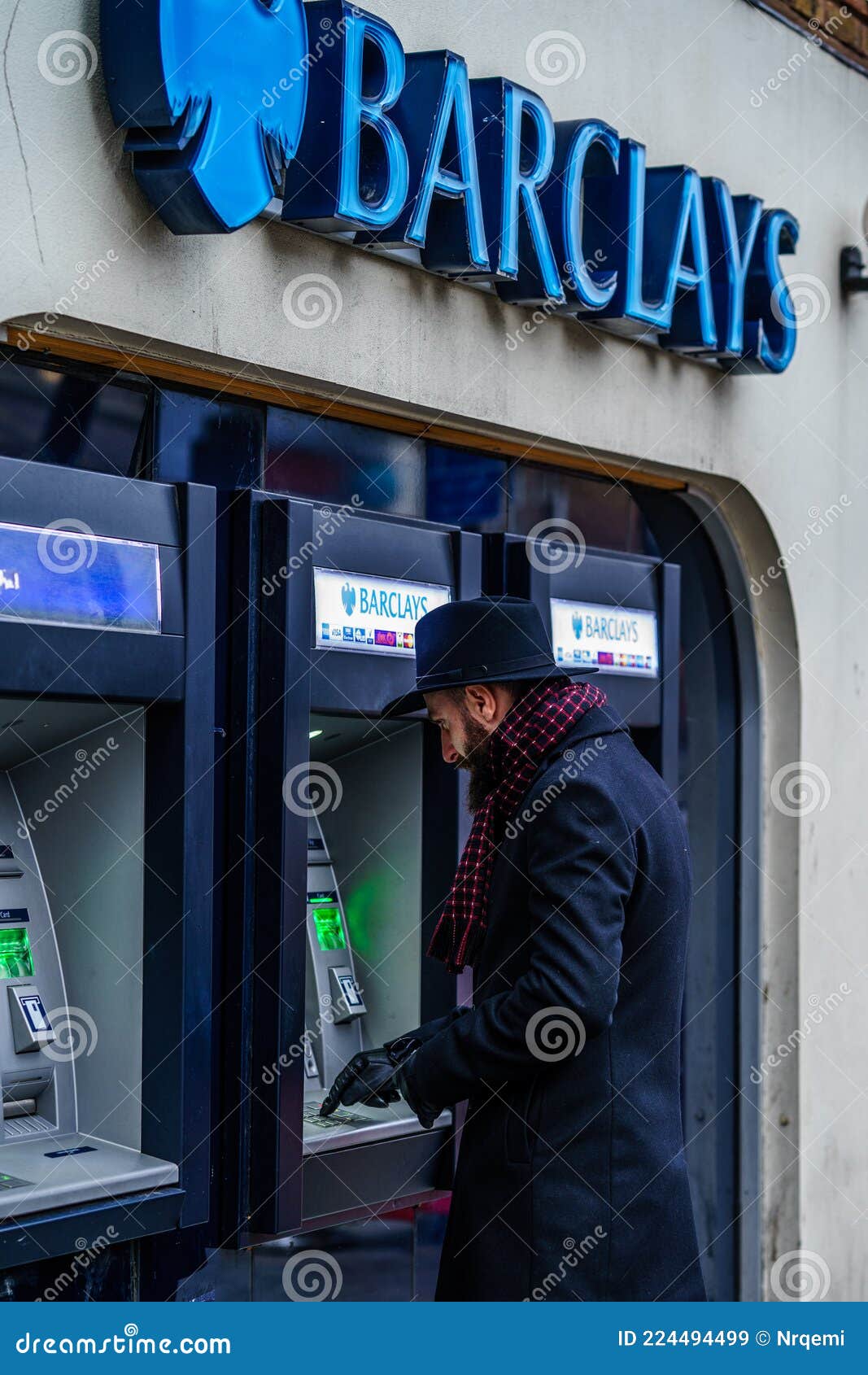 Business Man Using ATM in London, UK Editorial Stock Image - Image of ...