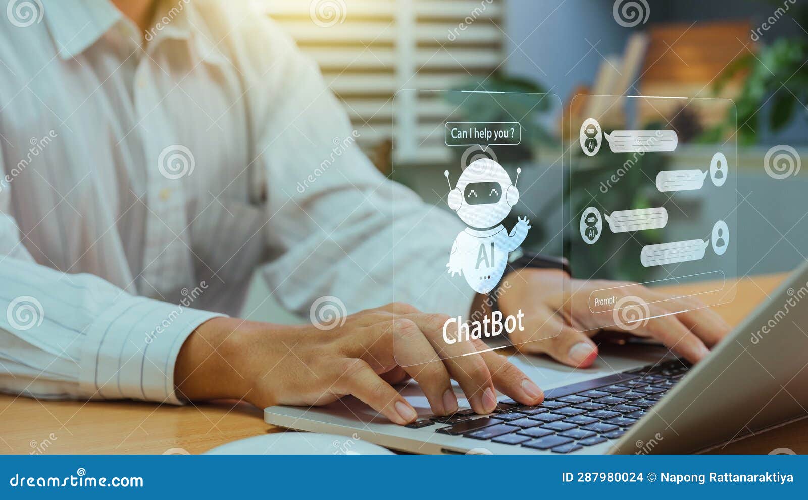 Business Man Using Digital Chatbot Application Artificial Intelligence ...