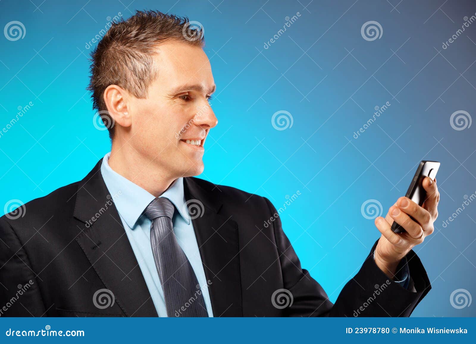 Business Man Using His Mobile Phone Stock Photo - Image of look, modern ...