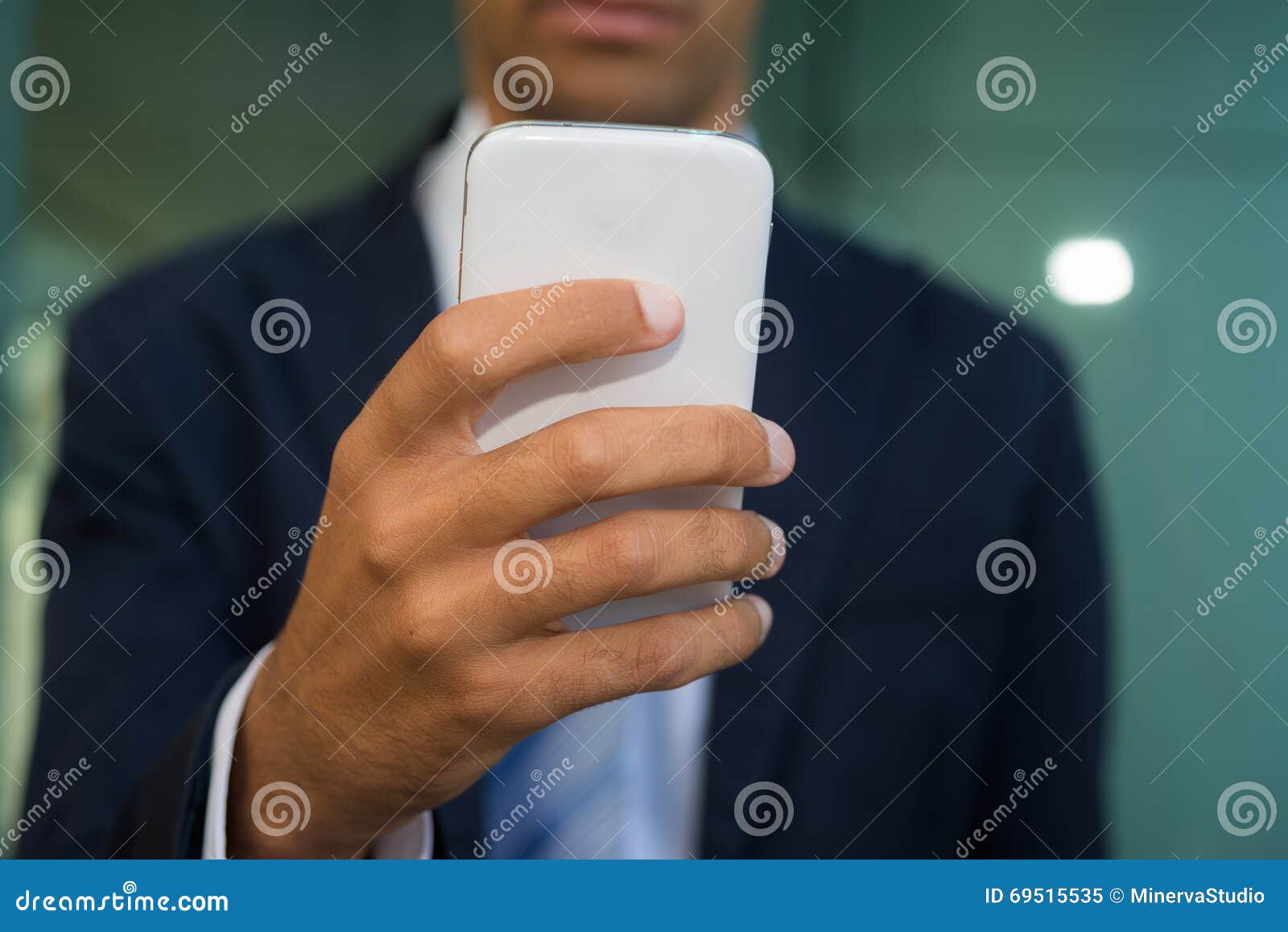 Business Man Using His Mobile Phone Stock Image - Image of necktie ...