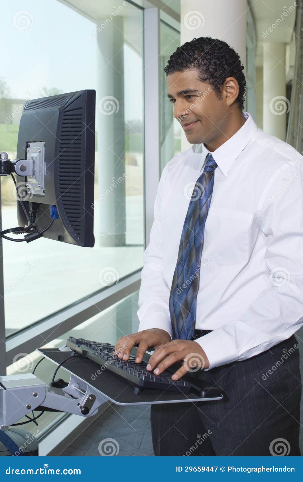 Business Man Using Internet on Computer Stock Image - Image of computer ...