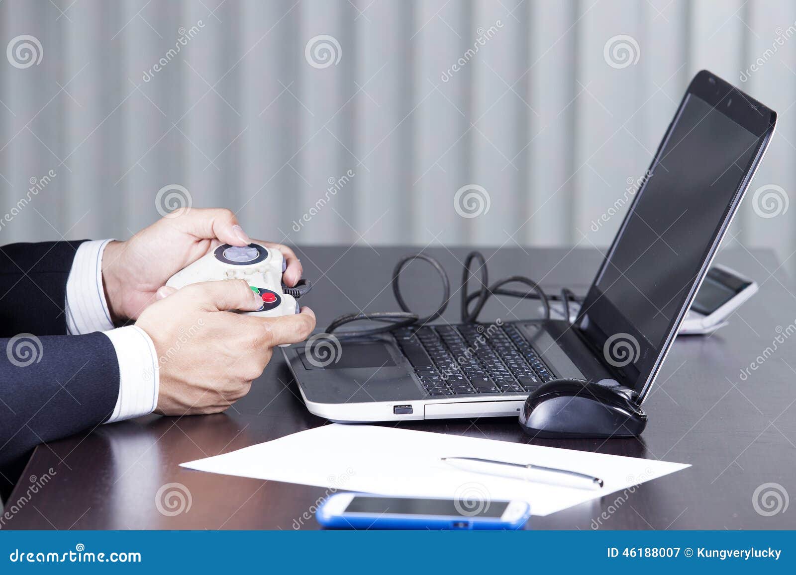Business Man Using Joystick Stock Image - Image of playing, controller ...