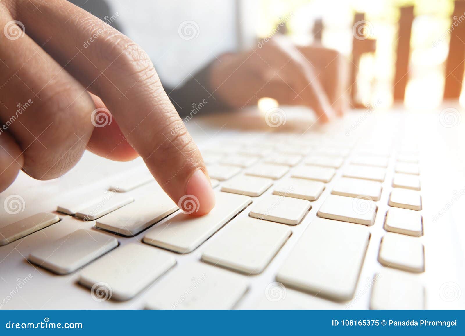 Business Man Using Laptop Computer Office Hand on Keyboard Close Up ...