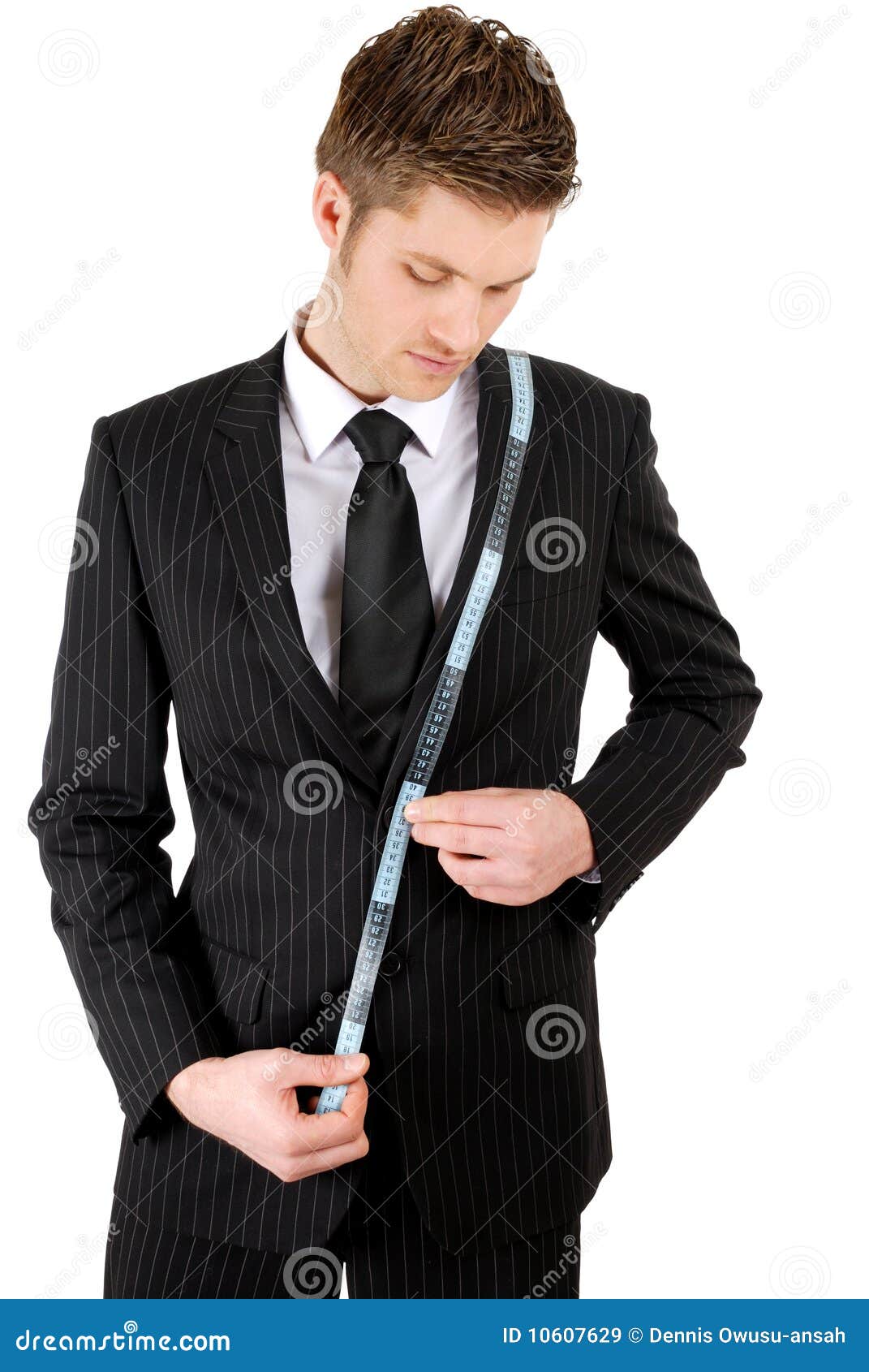 Business Man Using a Measuring Tape Stock Image - Image of career ...