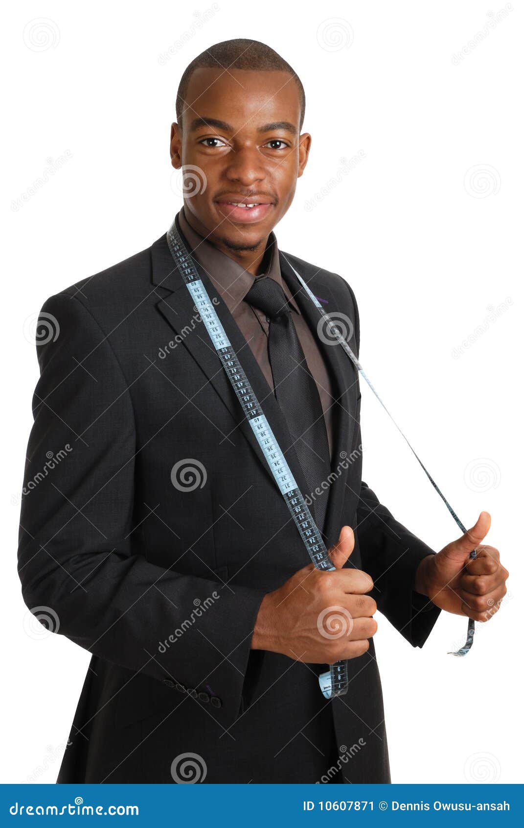 Business Man Using a Measuring Tape Stock Image - Image of businessman ...