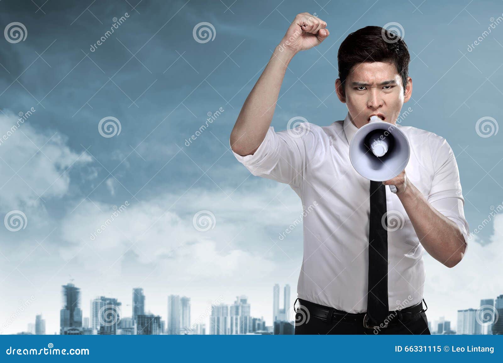 Business Man Using Megaphone Stock Image - Image of message, business ...