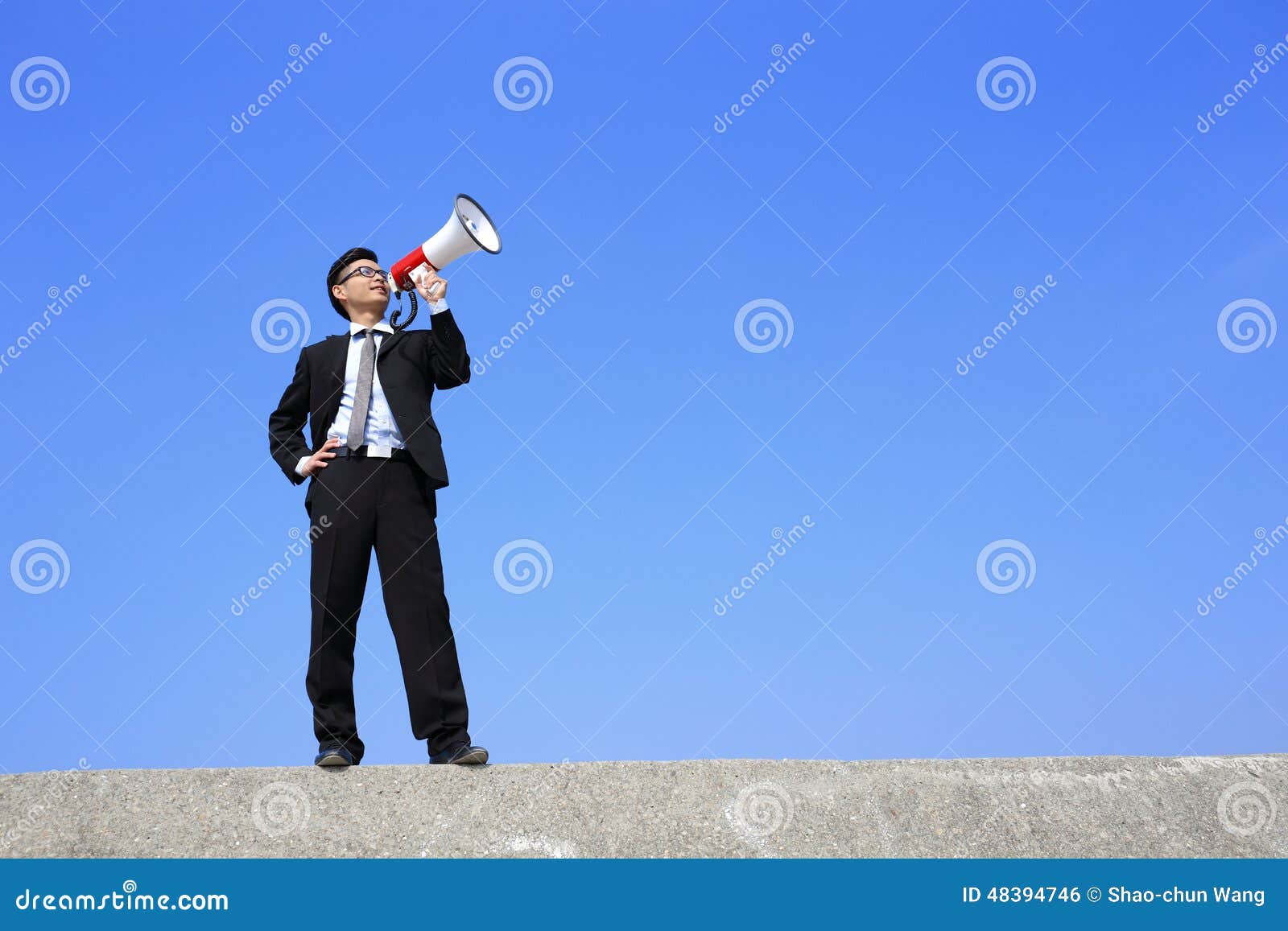 Business Man Using Megaphone Stock Photo - Image of communicate ...
