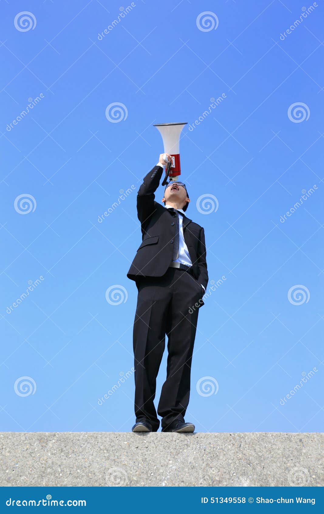 Business Man Using Megaphone Stock Photo - Image of chinese, megaphone ...