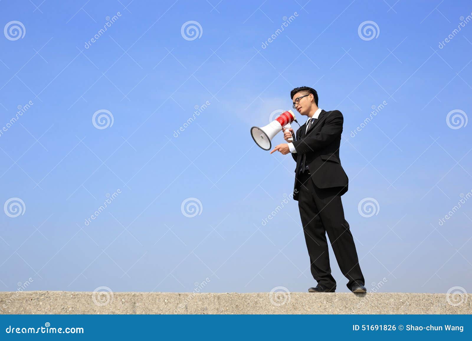Business Man Using Megaphone Stock Photo - Image of people, boss: 51691826