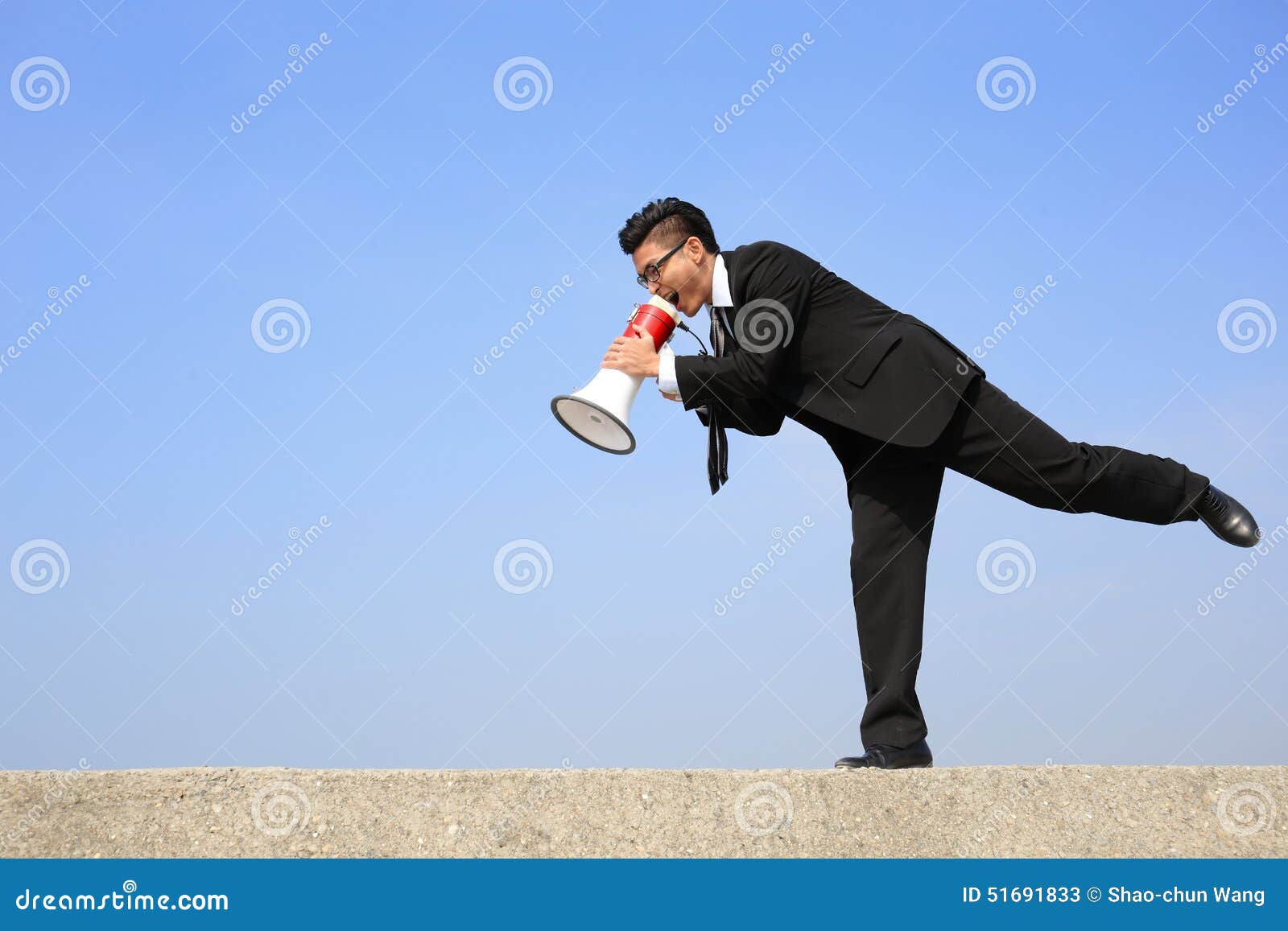 Business Man Using Megaphone Stock Image - Image of boss, employee ...