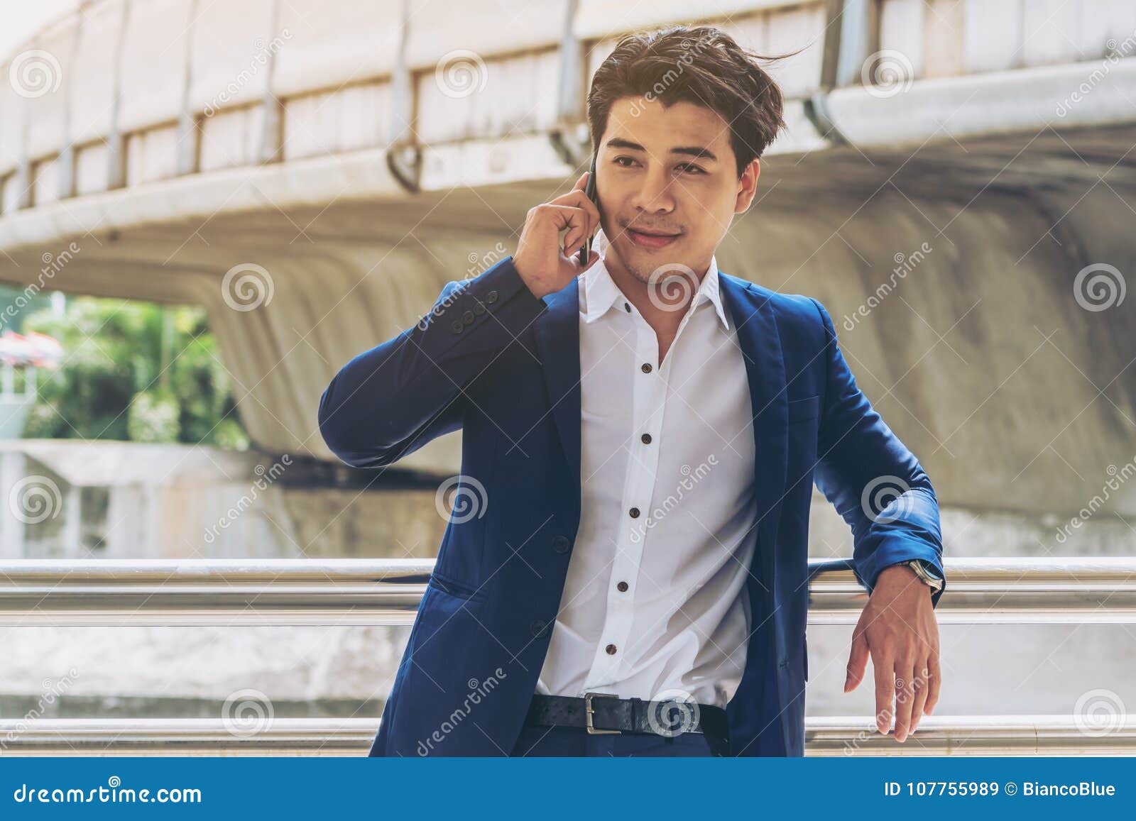Business Man Using Smartphone Stock Image - Image of male, looking ...