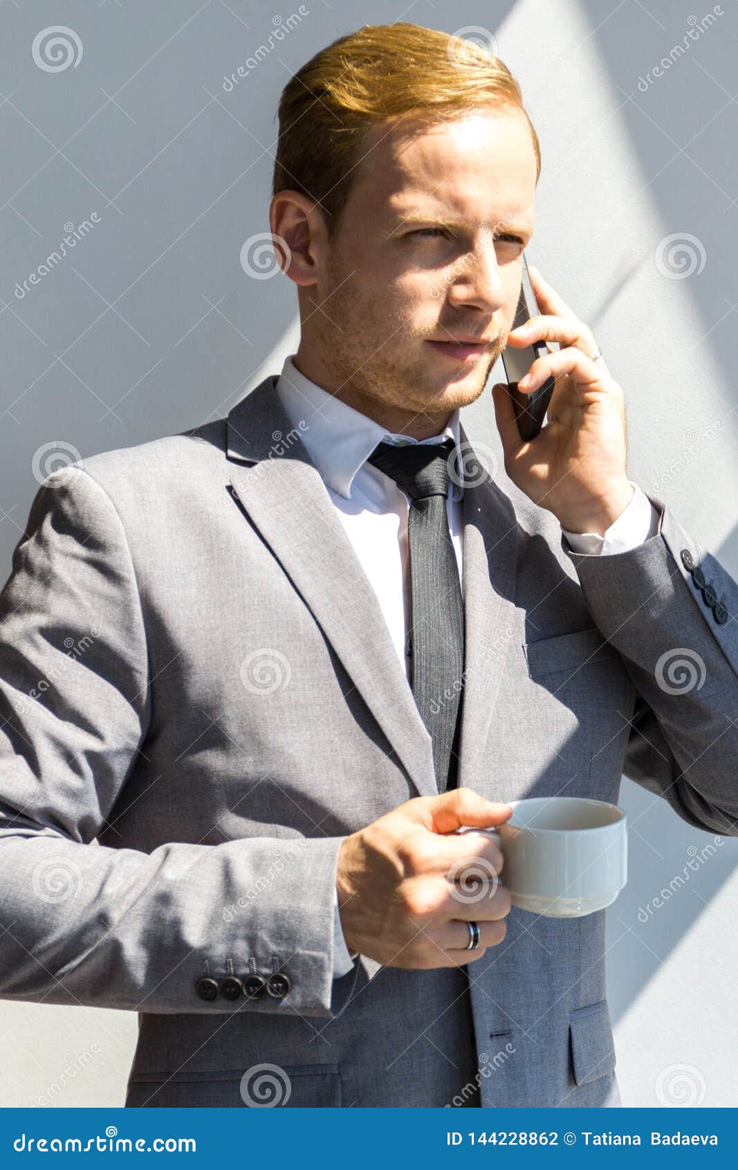 Business Man Using Smartphone Stock Photo - Image of business, suit ...