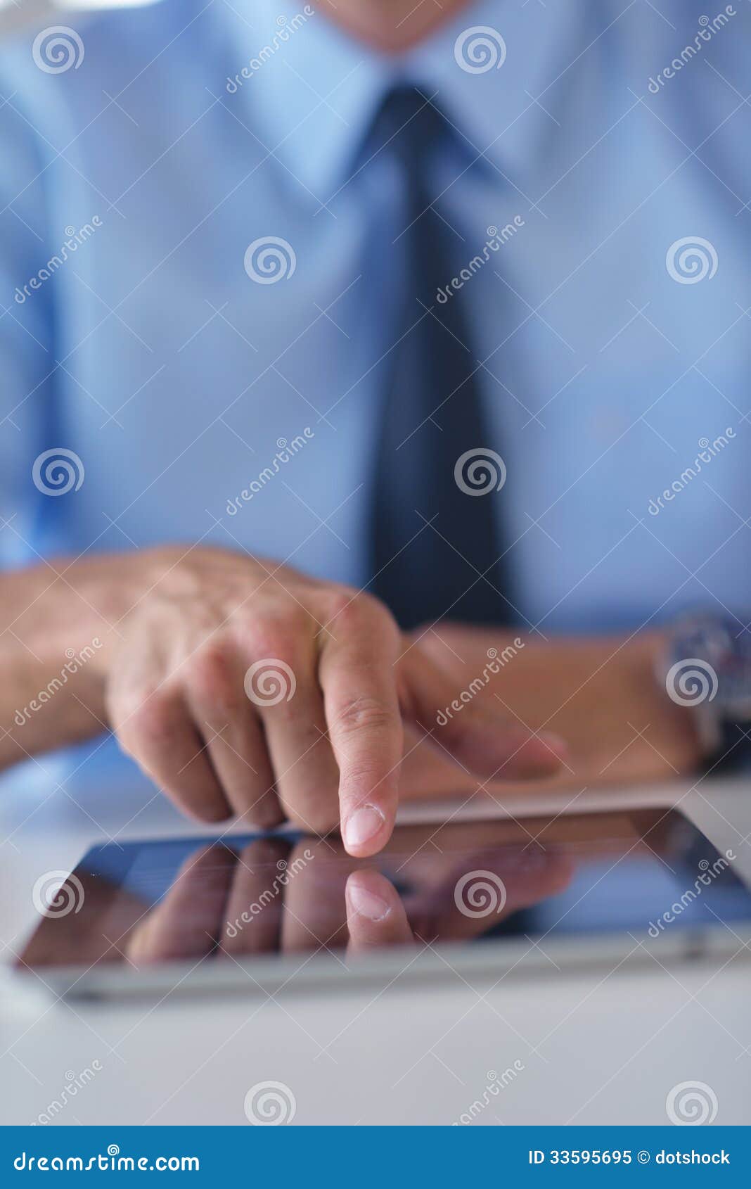 Business Man Using Tablet Compuer at Office Stock Image - Image of ...