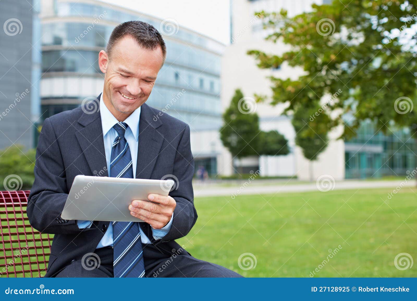 Business Man Using Tablet PC Stock Image - Image of entrepreneur, media ...