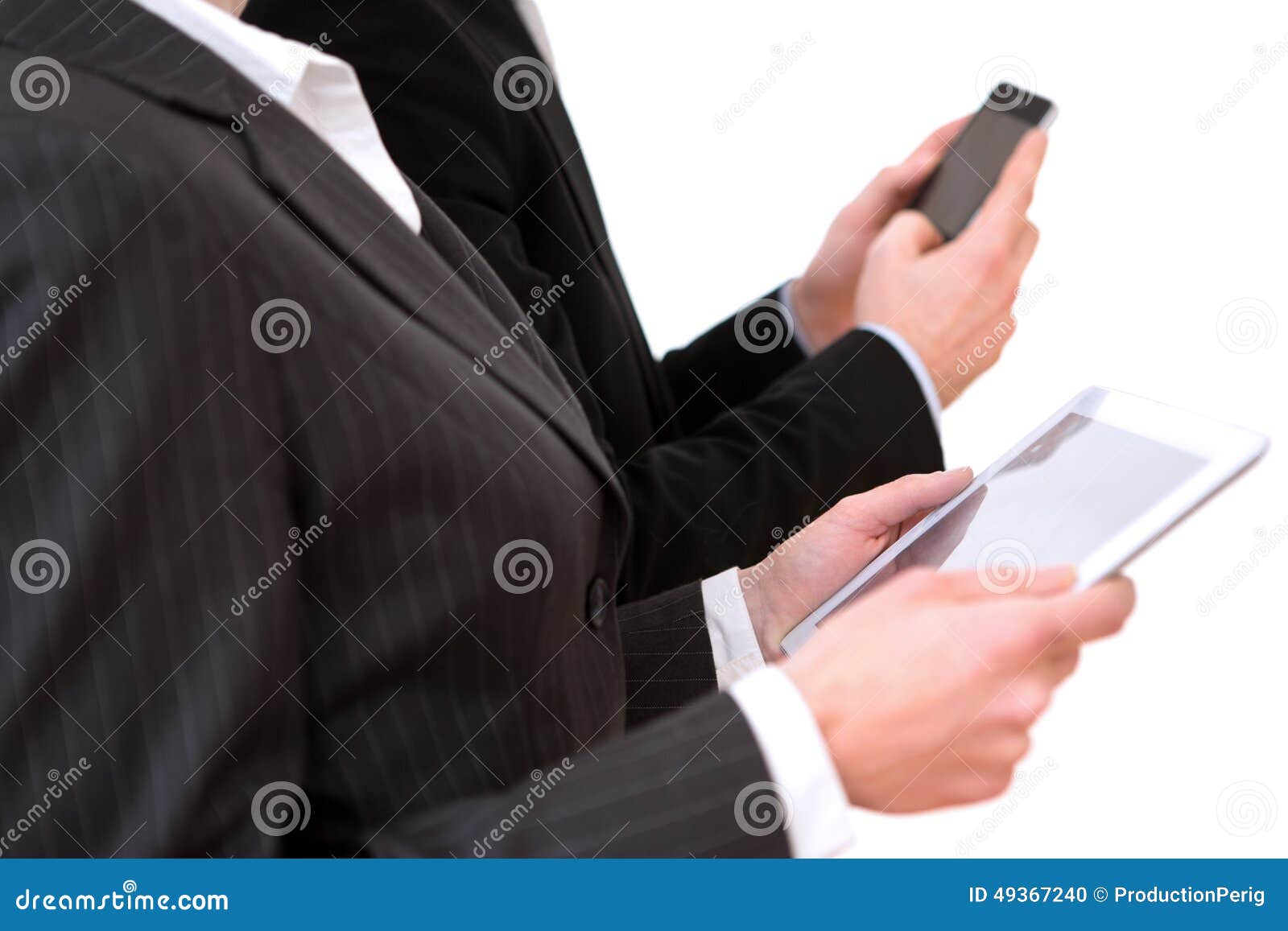 Business Man Using Tablet and Smartphone Stock Photo - Image of ...