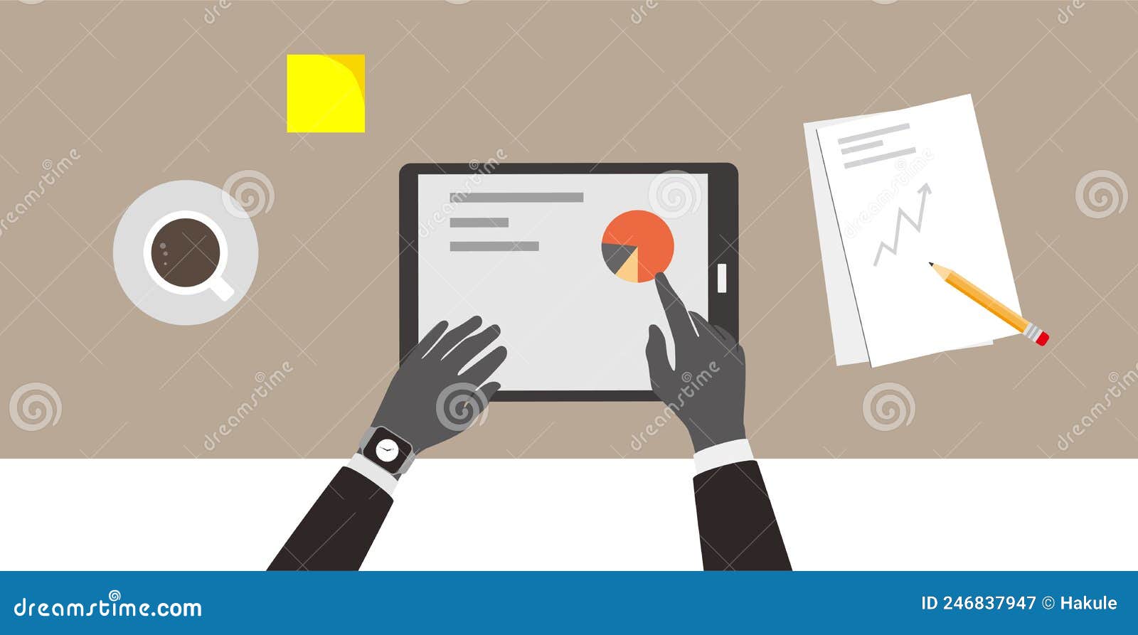 Business Man Using Tablet , Vector Illustration Stock Vector ...