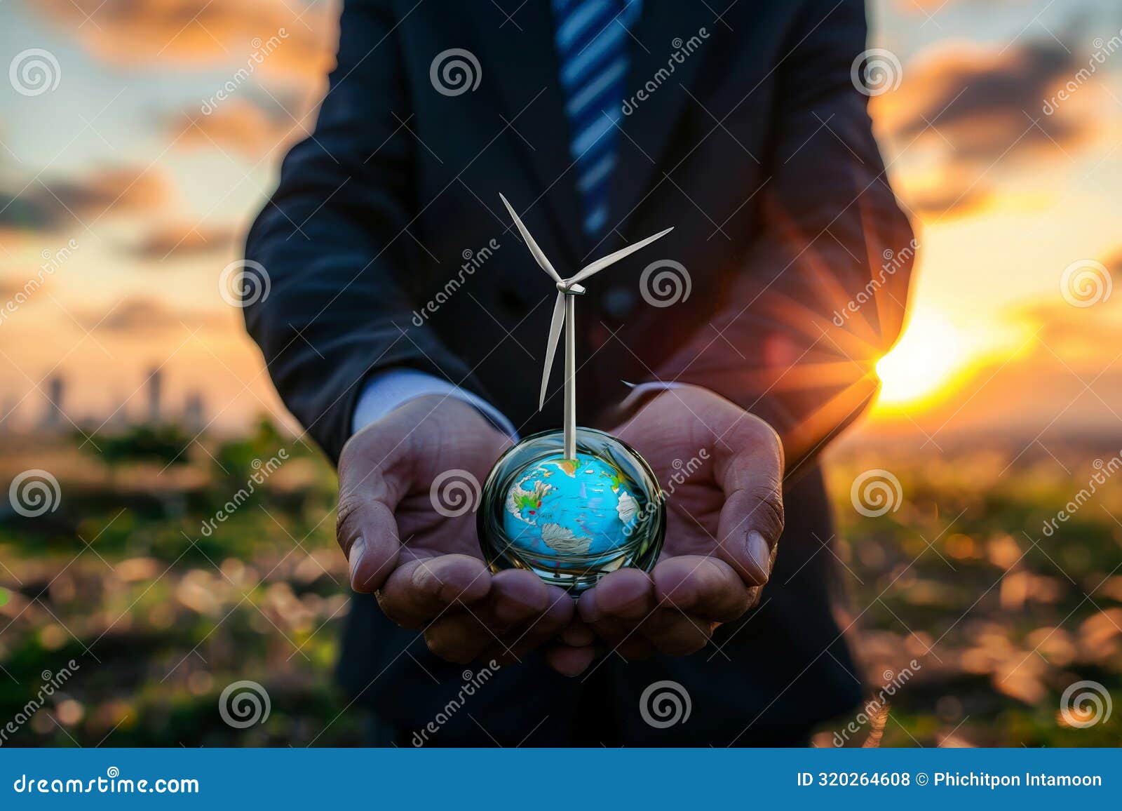 Business Man Using the Tree Plant To Support Environmental and ...