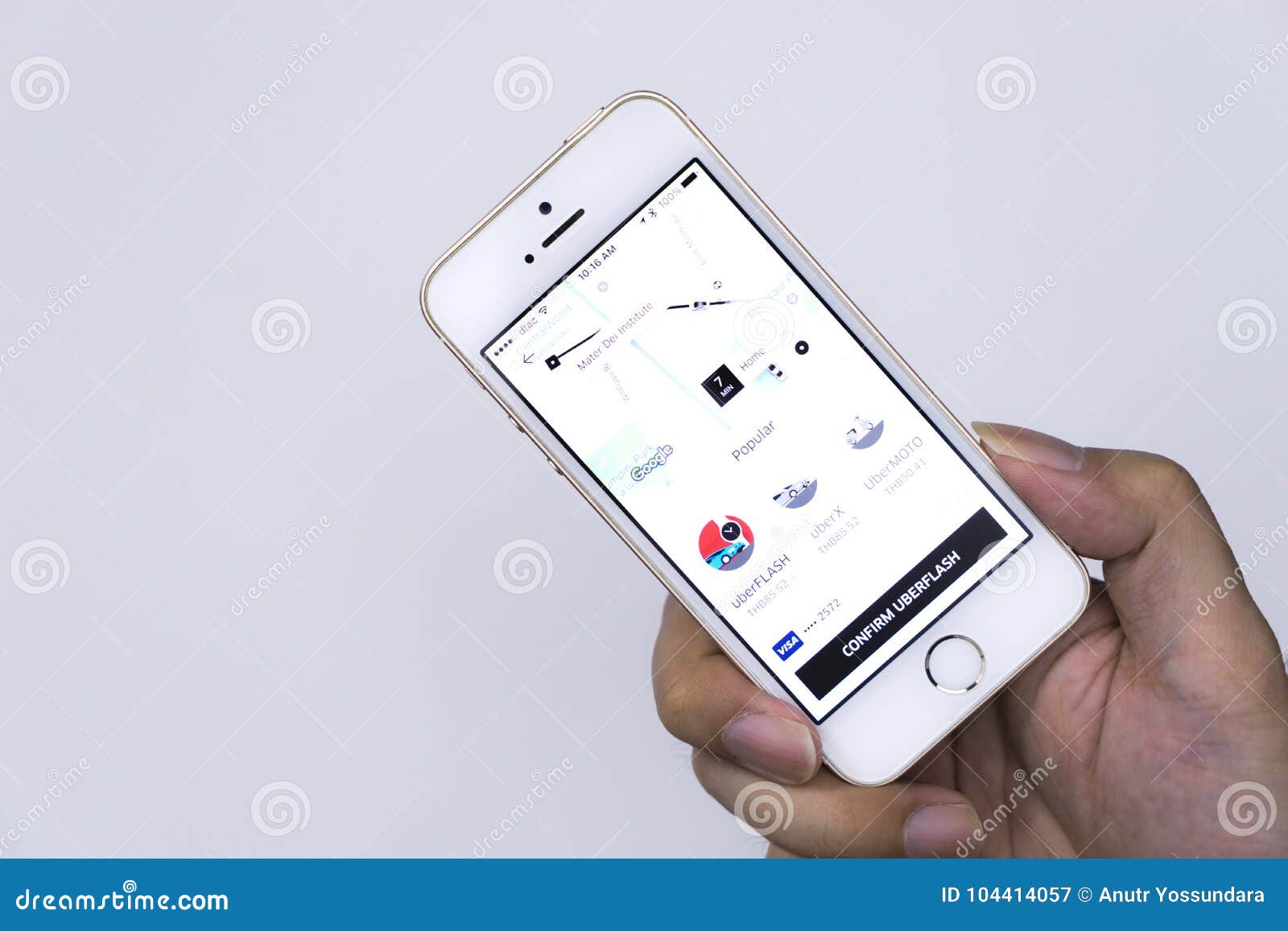 Business Man is Using Uber Application on His IPhone. Editorial ...