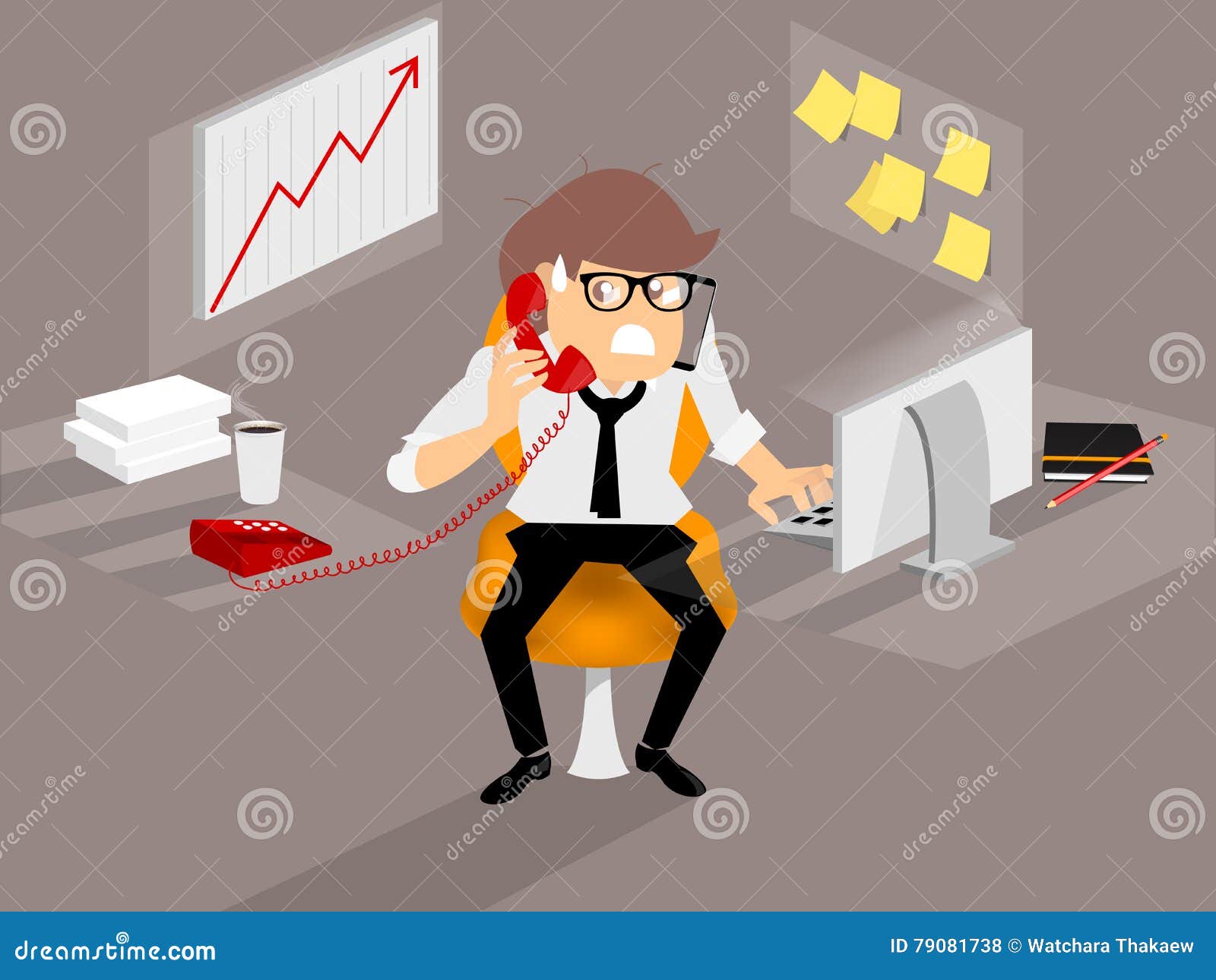 Busy At Work Cartoon