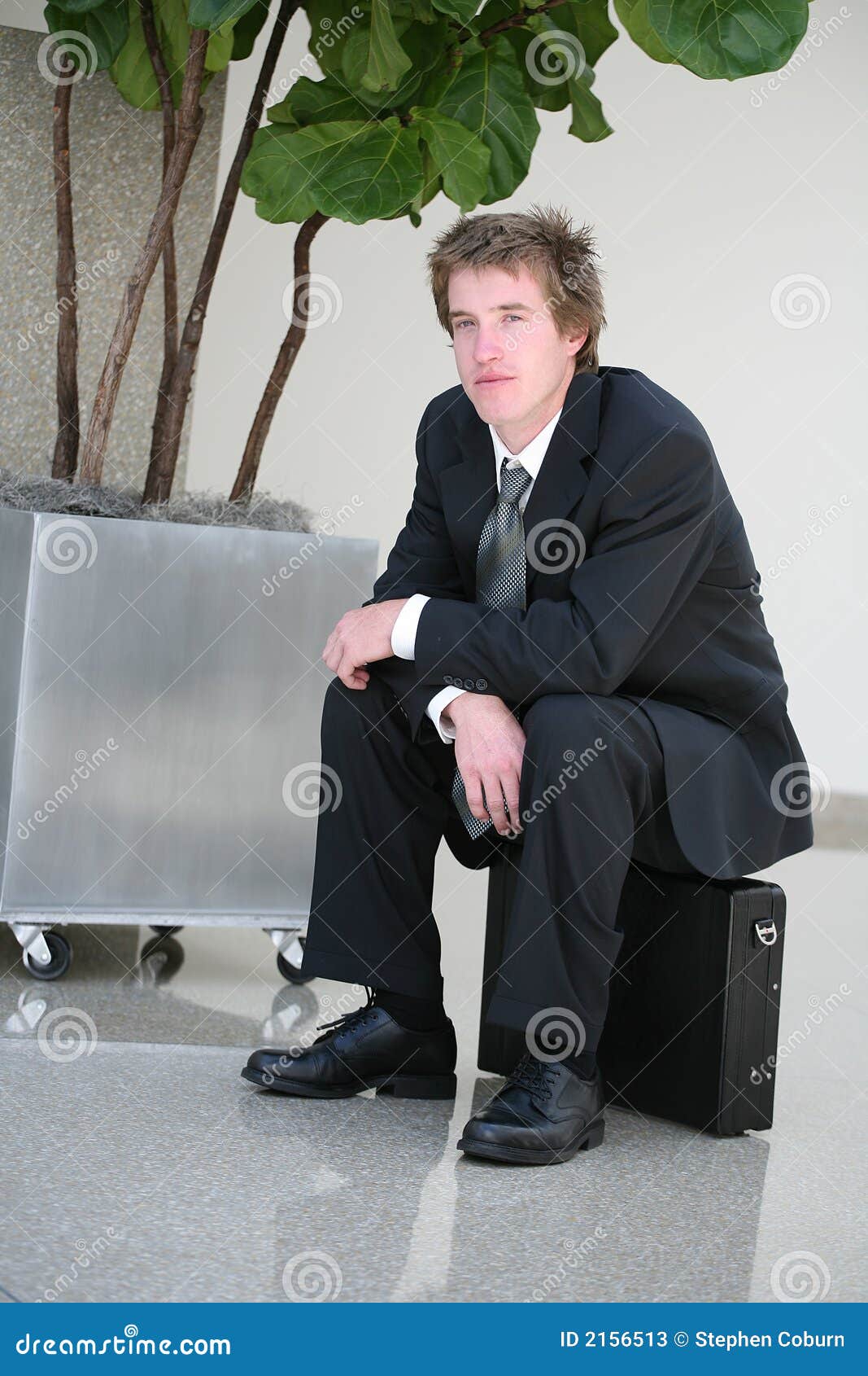 Business Man Waiting stock image. Image of tired, inside - 2156513