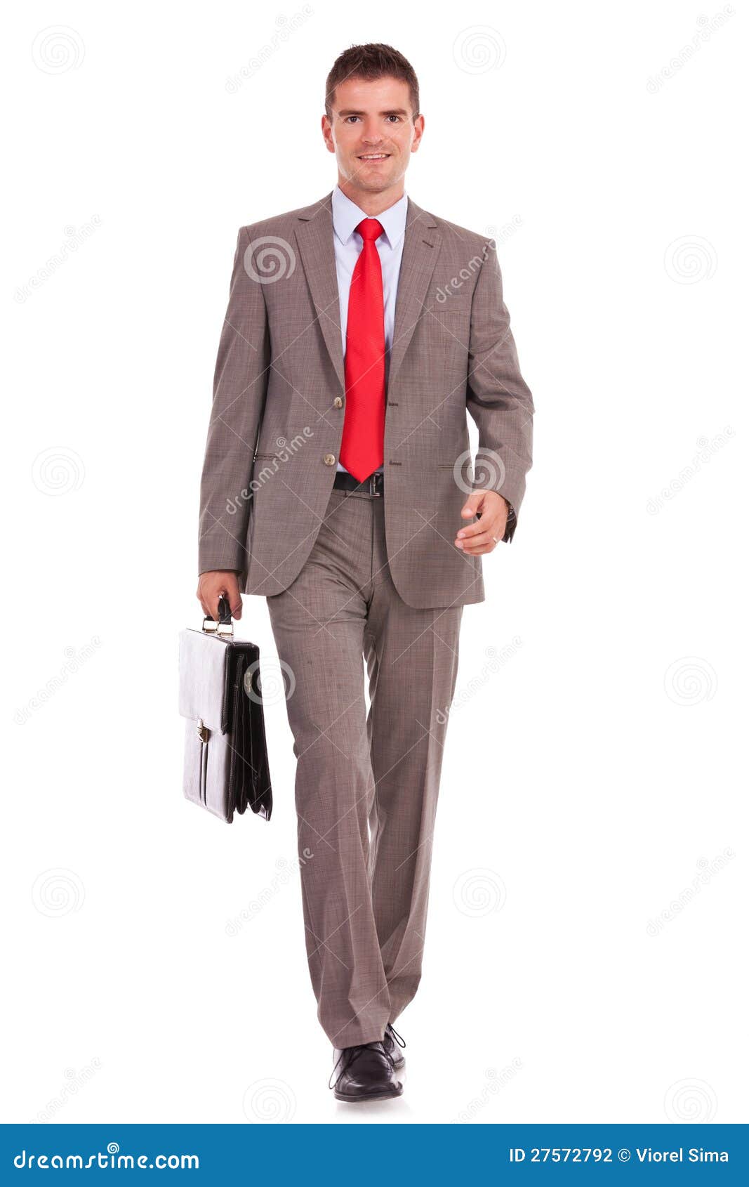Business Man is Walking with a Briefcase Stock Photo - Image of copy ...