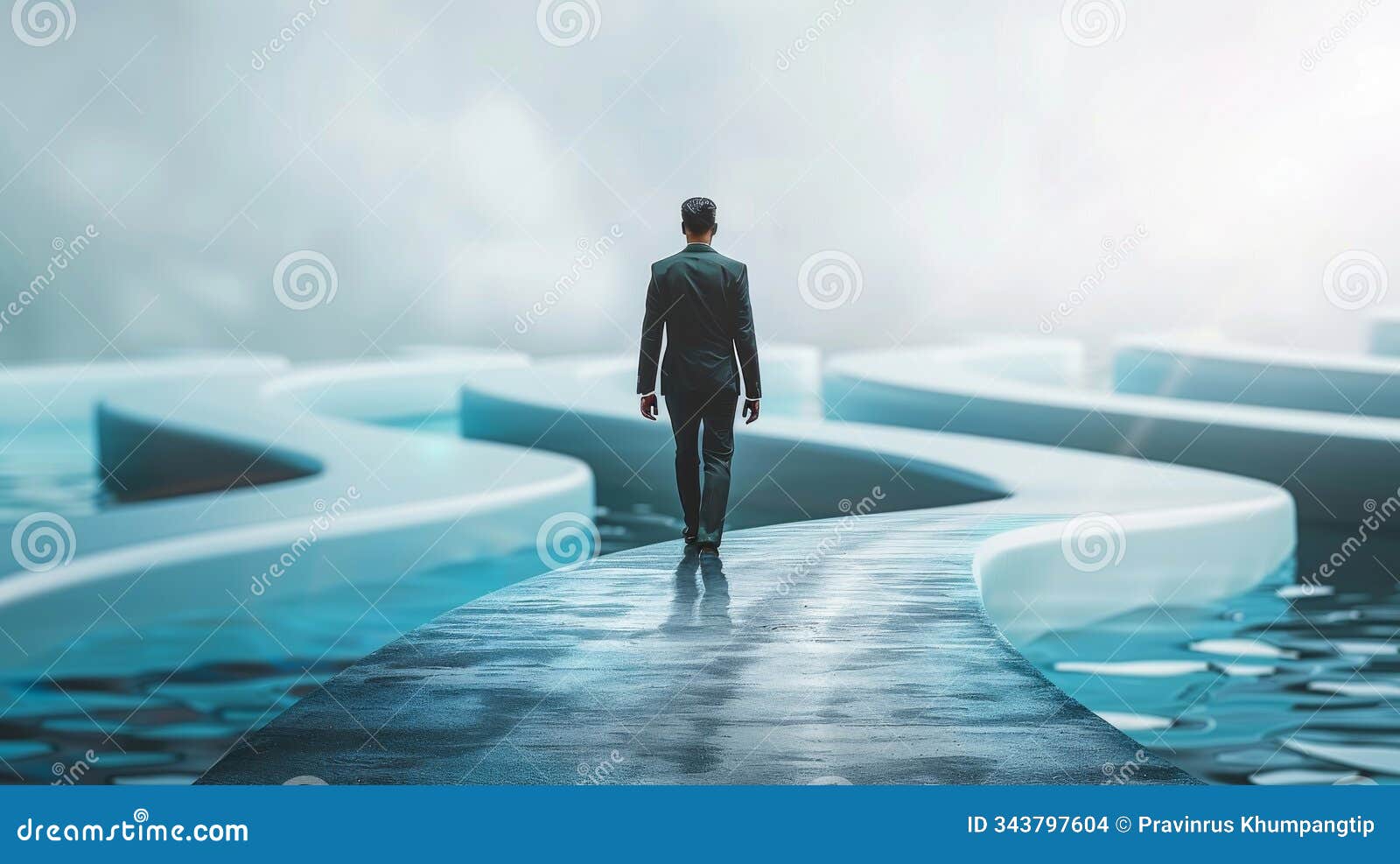 Business Man Walking through Career Path Stock Photo - Image of freedom ...