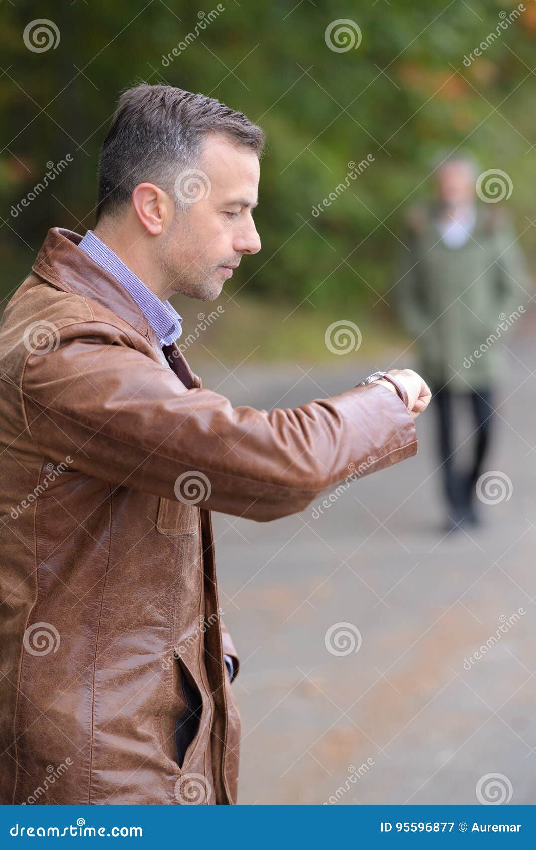 Business Man Watching Wrist Watch Stock Image - Image of clockworks ...