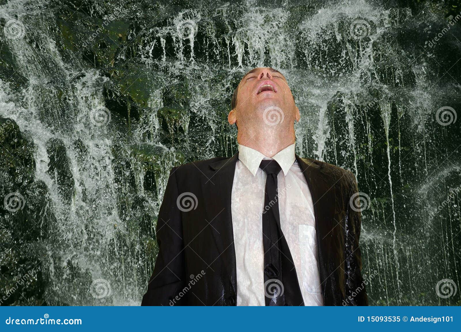 Business man waterfall stock image. Image of male, drip - 15093535